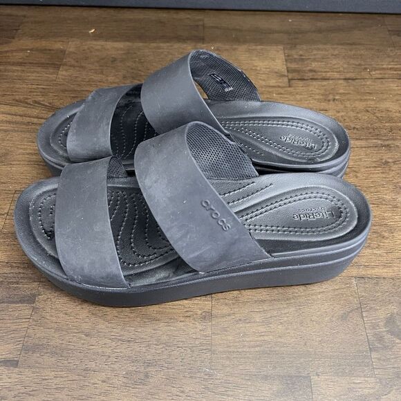 CROCS | Shoes | Crocs Brooklyn Chic Stylish Comfort Mid Wedge Colors ...